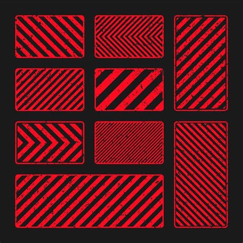 Различные красные предупреждающие знаки с диагональными линиями старое внимание опасность или