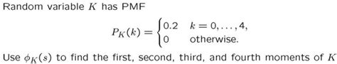 Solved Random Variable K Has Pmf Pkk 020k04