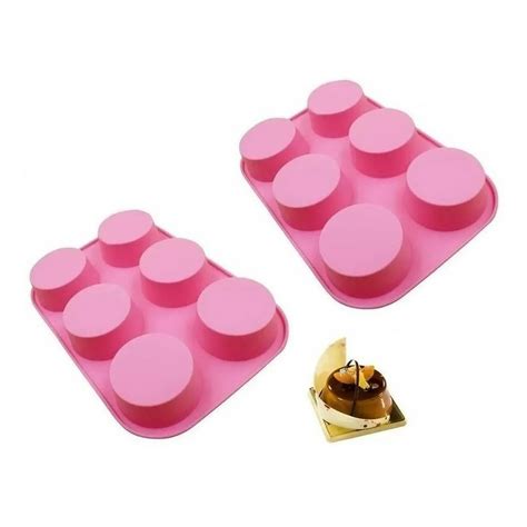 Pack X2 Moldes Silicona Moldes Cupcake Molde 6 Cavid Muffin Lider