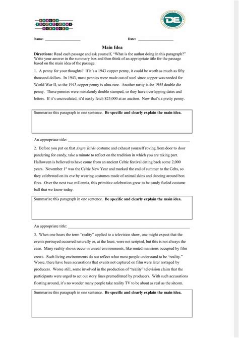 Pdf English Main Idea Exercises Dokumentips