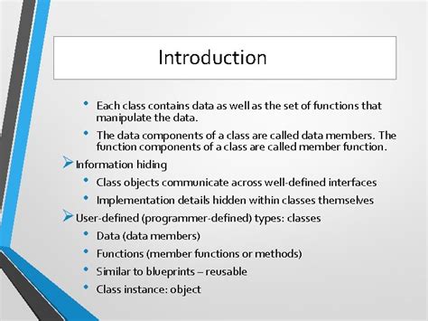 classes and data abstraction lecture 8 outline introduction