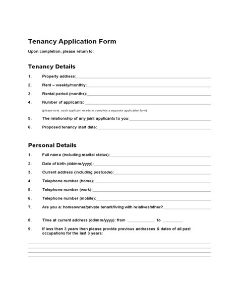 Tenancy Application Form Edit Fill Sign Online Handypdf