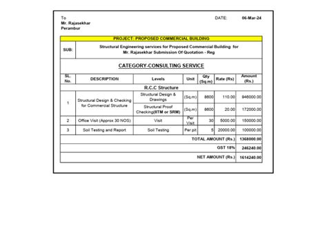 Quotation For Commercial Structure Final Pdf
