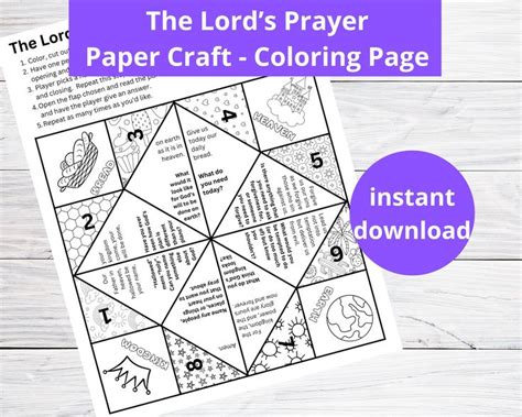 The Lords Prayer Paper Craft Coloring Page Lords Prayer Sunday School