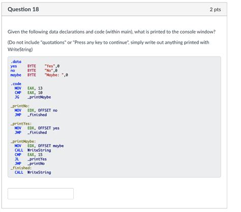 Solved Question Pts Given The Following Data Chegg