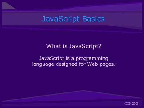 Java Script Basics What Is Java Script Java