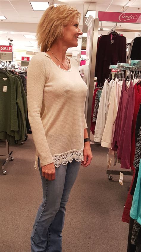 Visible Bra Under Shirt Pointy Pokies No Bra Sweater Casual Outfits