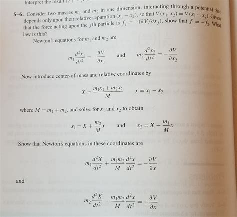 solved interpret the result 1 consider two masses mi and