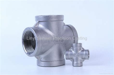 Stainless Steel Pipe Fittings Screwed Fittings BSP NPT DIN LBS Cross W China