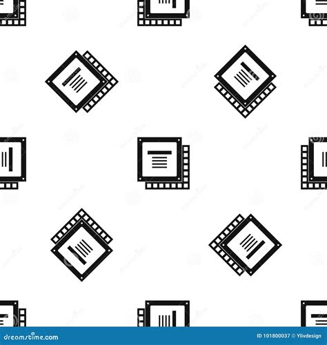 Computer Cpu Processor Chip Pattern Seamless Black Stock Vector Illustration Of Binary