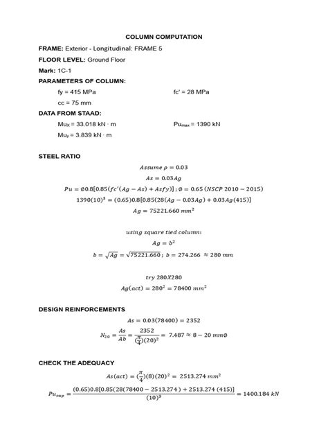 Column Computation Pdf