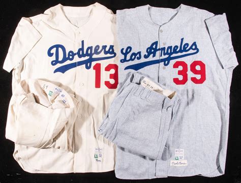 At Auction: Lot of late 1960s Los Angeles Dodgers uniforms from the ...