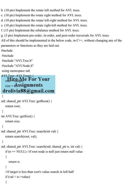 B 10 Pts Implement The Rotate Left Method For Avl Treesc 10 Pdf