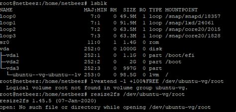 Trying To Expand Partition Size But Ubuntu Vg Is Not Found Runraid