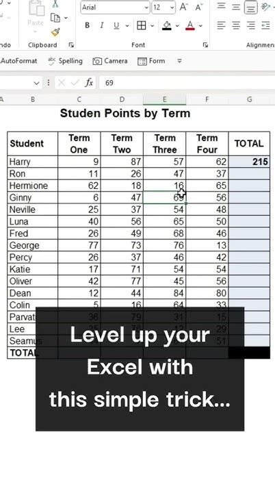 Excel Autosum Shortcut Sum Advancedexcel Altshortcuts Autosum