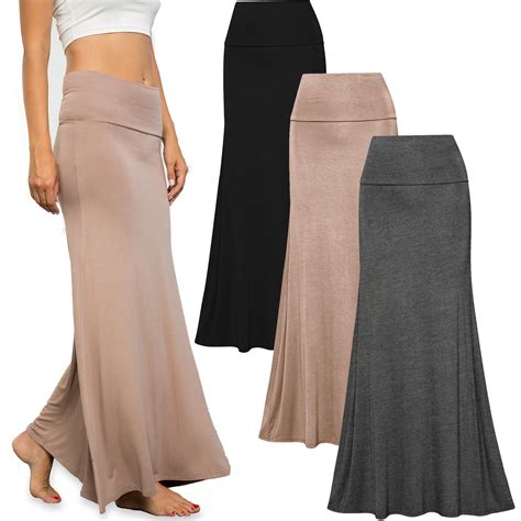 Free To Live 3 Pack Long Skirts For Women Fall Winter Flowy Maxi Skirt