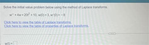 Solved Solve The Initial Value Problem Below Using The