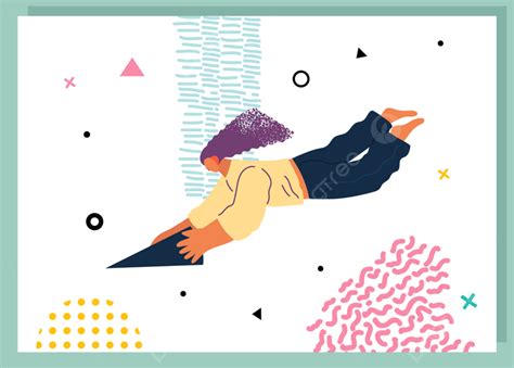 기하학적 모양을 구성하는 추상적 인 상상의 공간을 비행하는 여자 배경 파리 캐릭터 여자 배경 일러스트 및 사진 무료 다운로드 Pngtree