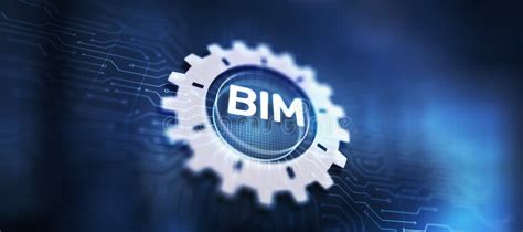 Bim Building Information Modeling Technology Concept On Virtual Screen Stock Illustration