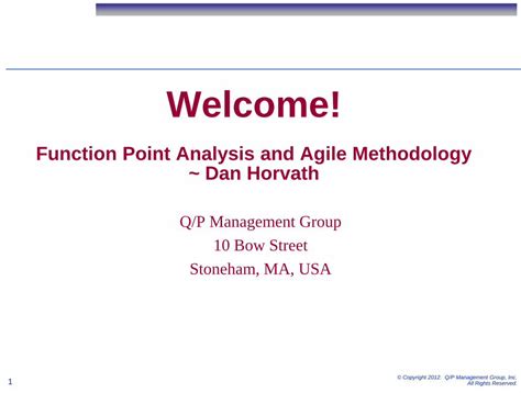 Pdf Function Point Analysis And Agile Methodology ~ Dan Horvath