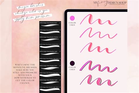 drop shadow procreate lettering brushes design cuts