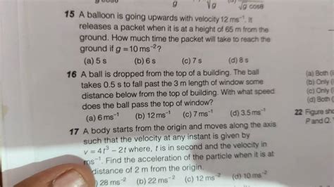 17 a body starts from the origin and moves along the axis such that the v