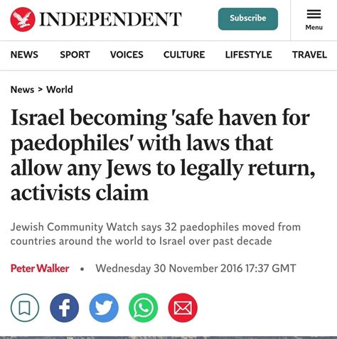 Israel Becoming Safe Haven For Paedophiles With Laws That Allow Any