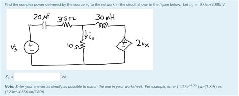 Solved Value Of Ix Not Given Find The Complex Power Chegg Com