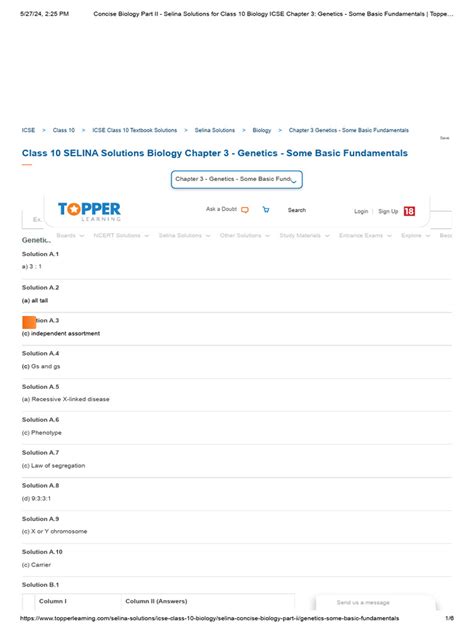 Concise Biology Part Ii Selina Solutions For Class 10 Biology Icse Chapter 3 Genetics Some