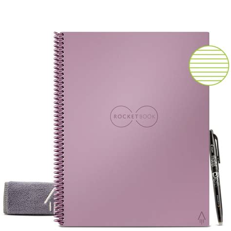 Rocketbook Core Digital Reusable Notebook School Supplies Eco Friendly Rose Letter Size 8 5