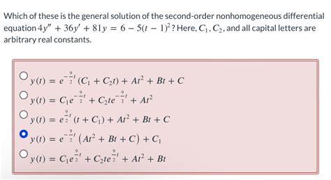 Solved Which Of These Is The General Solution Of The