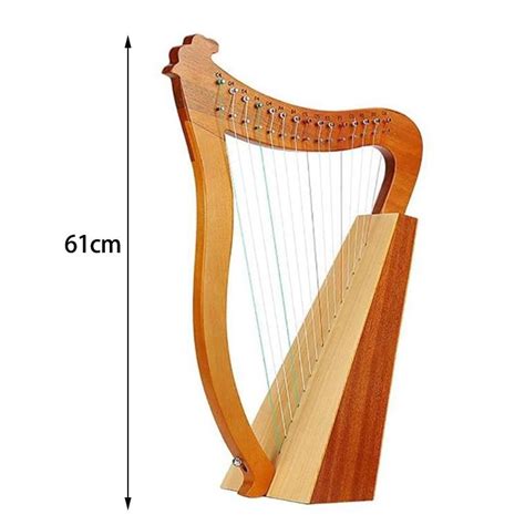 15 Strings Lyre Harp Lyakin Wooden Lyre Harp With Carved Note Tuning W Aklot