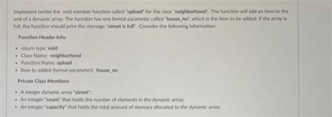 Solved Implement Write The Void Member Function Called