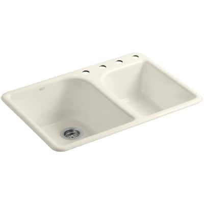 Cast Iron Double Bowl Drop In Kitchen Sinks Kitchen Sinks The