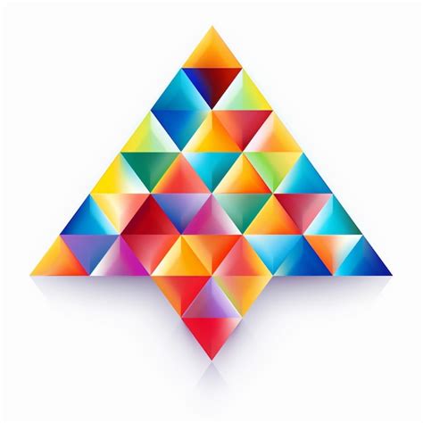 Colorful Triangle Patterned On White Background Premium Ai Generated