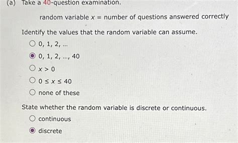 A ﻿take A 40 Question Examinationrandom Variable