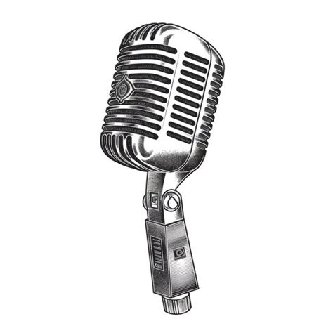 Premium Photo Retro Microphone Isolated Illustration AI Generative