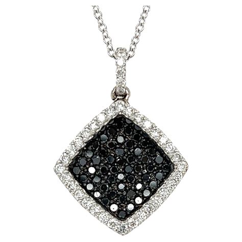 127 Carat Black Diamond White Diamond 14 Karat White Gold Chain