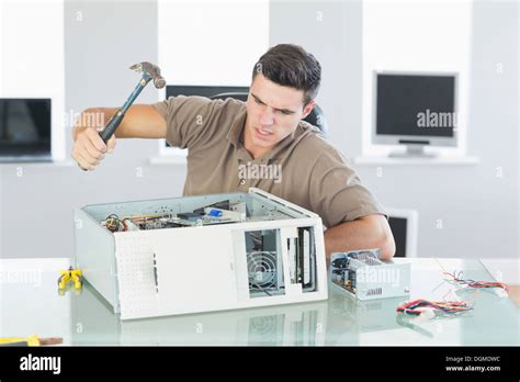 Angry Man At Computer Hi Res Stock Photography And Images Alamy