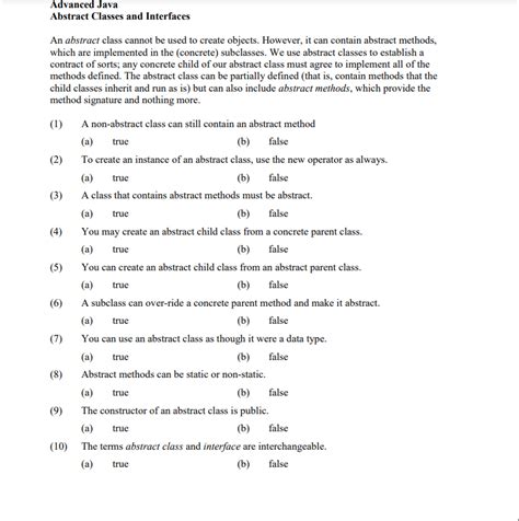 Solved Abstract Classes And Interfaces An Abstract Class