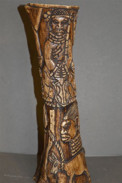 Antiques Atlas African Carved Water Buffalo Thigh Bonec1910