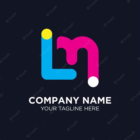 Premium Vector Lm Letter Colorful Logo Design