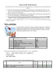 Homework Model Selection Pdf Homework Model Selection Goal