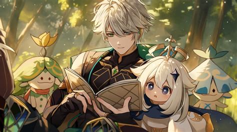 Paimon Alhaitham Aranara Arama And Ararycan Genshin Impact Drawn By Aguaaaaa Danbooru