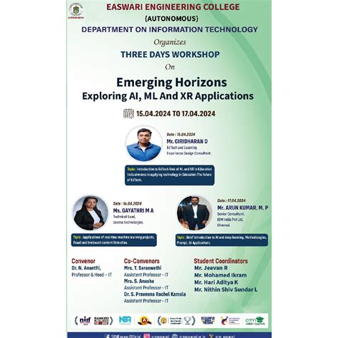 Emerging Horizons Exploring Ai Ml And Xr Applications Srm Easwari Engineering College