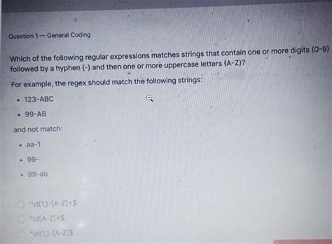 Solved Question 1 General Codingwhich Of The Following