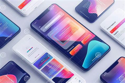 Modern User Interface Design Template Conceptual Mobile Phone Screen Mock Up For Application
