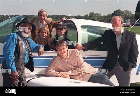 Blind Pilot Ken Woodward Meets Members Of The Cast Of Bbc Tvs