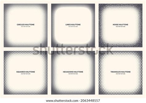 Different Variations Halftone Texture Set Vector Stock Vector Royalty Free