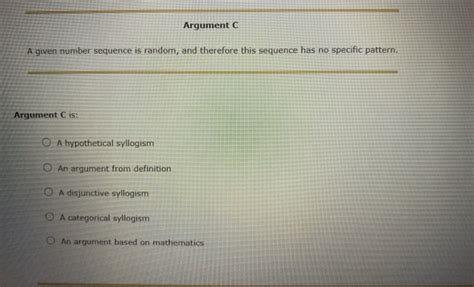 solved argument c a given number sequence is random and